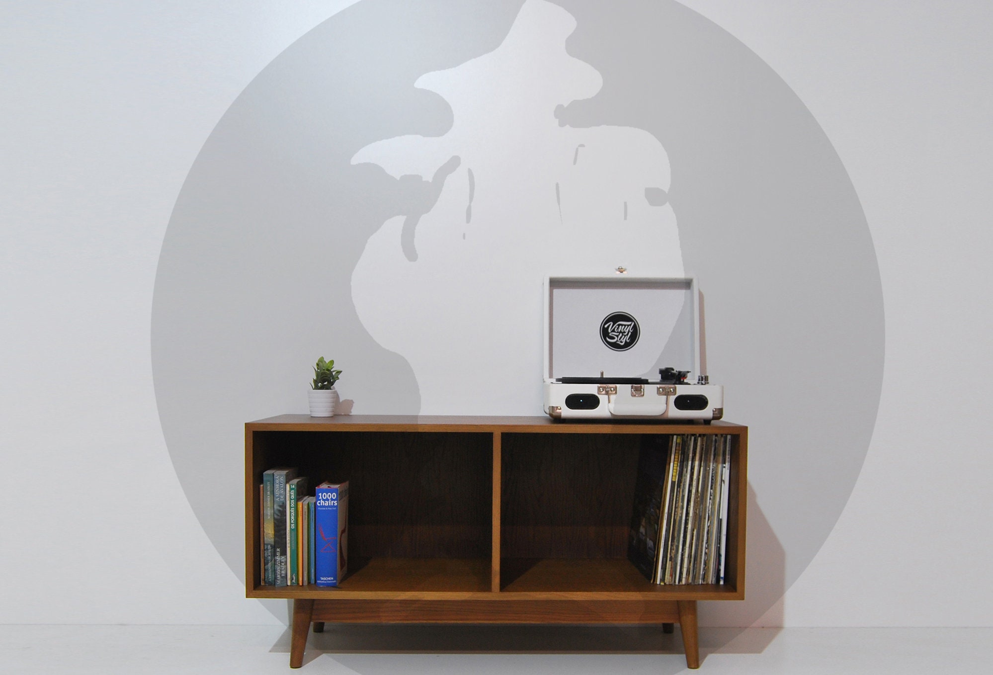 Vinyl Record Storage Mid Century Modern Sideboard Media | Etsy