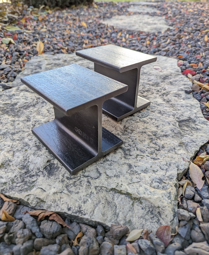 Industrial Steel I-beam Bookends – Rustic Office Decor, Reclaimed Metal ...
