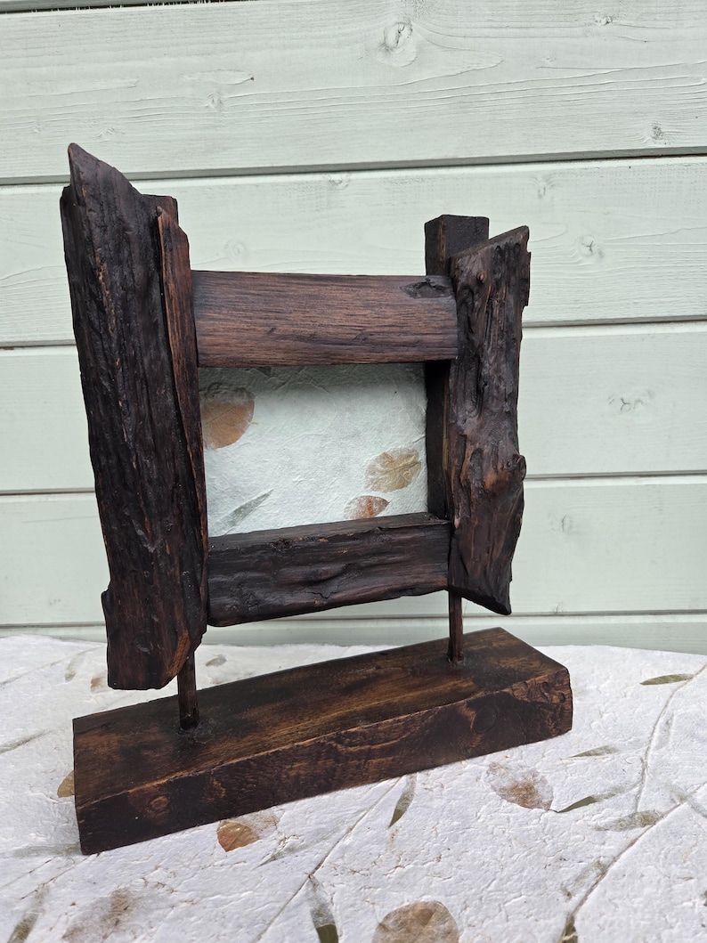 Rustic Reclaimed Teak Wood Frame, Handmade Free Standing Picture Frame ...