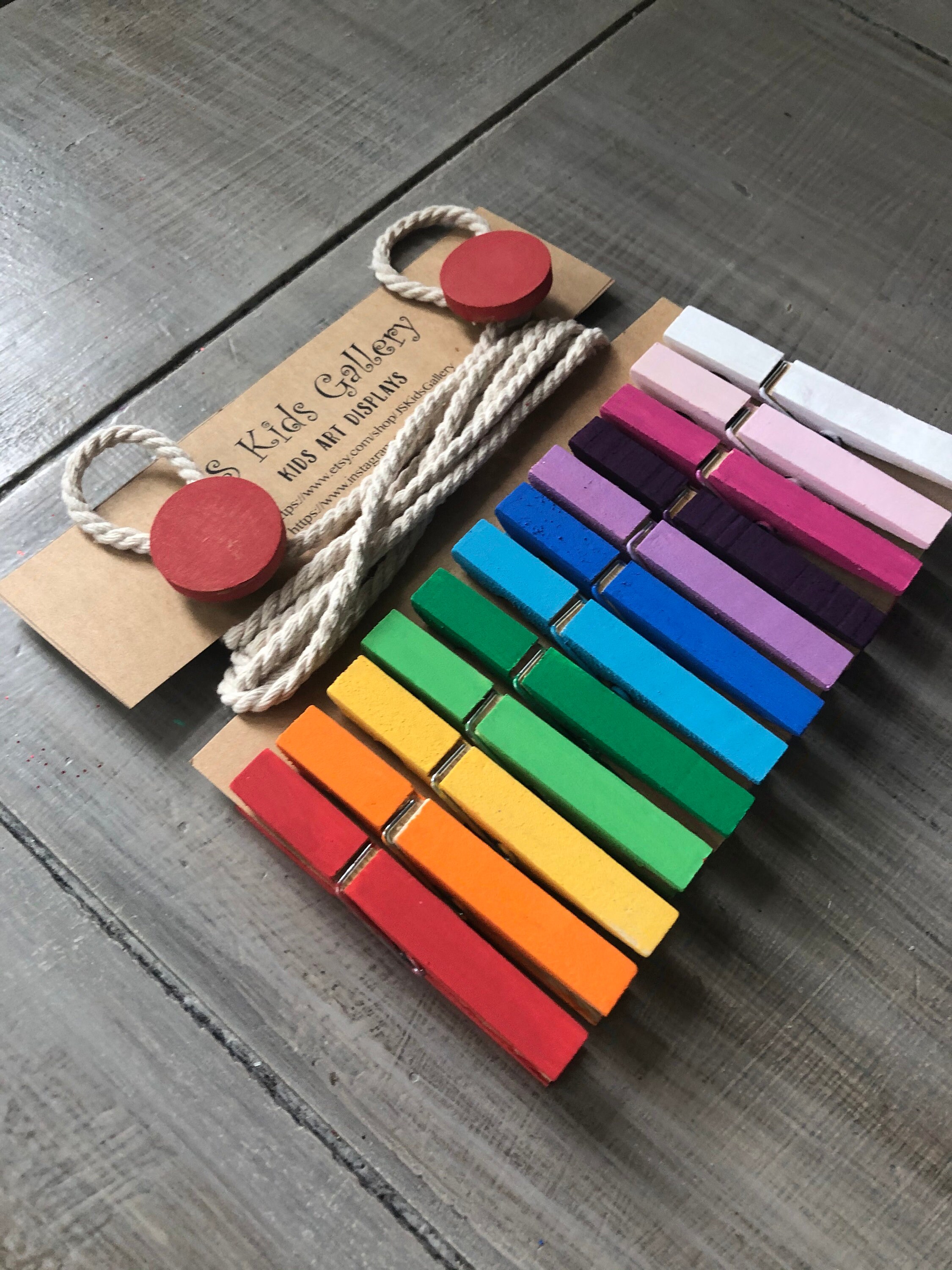 Rainbow Clothesline Artwork Display Rainbow Art Work Display - Etsy