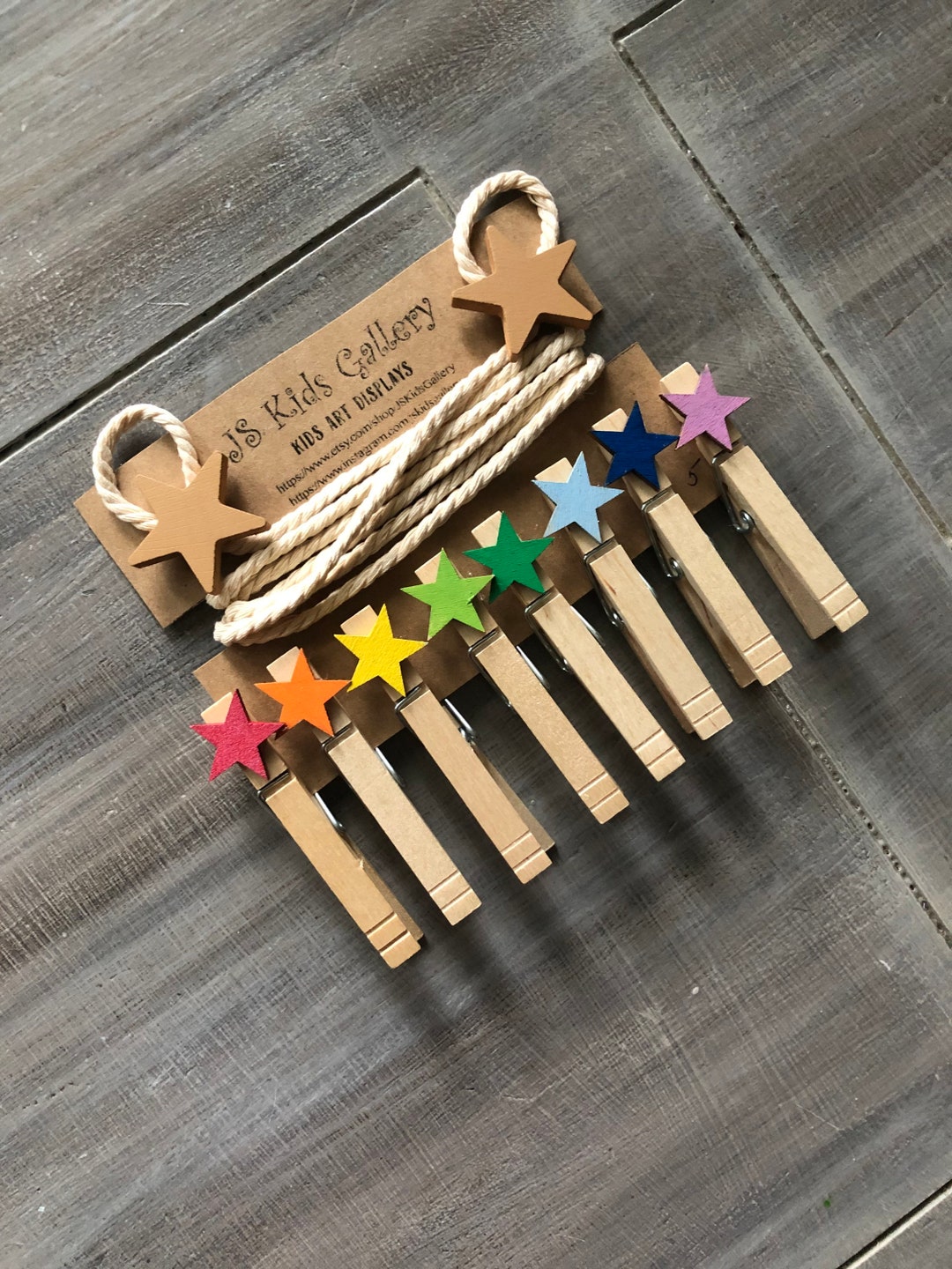 Star Rainbow Clothesline Artwork Display, Rainbow Art Work Display ...