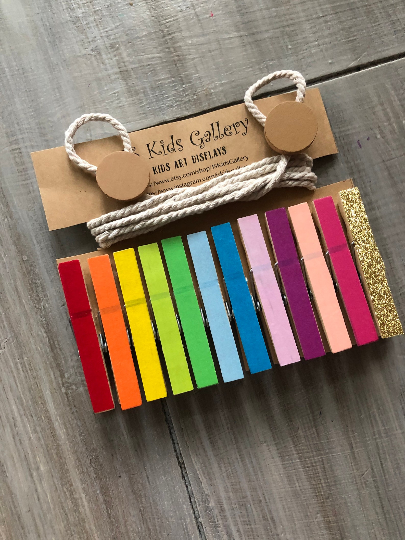 Rainbow Clothesline Photo Display Clothespin Display Photo | Etsy