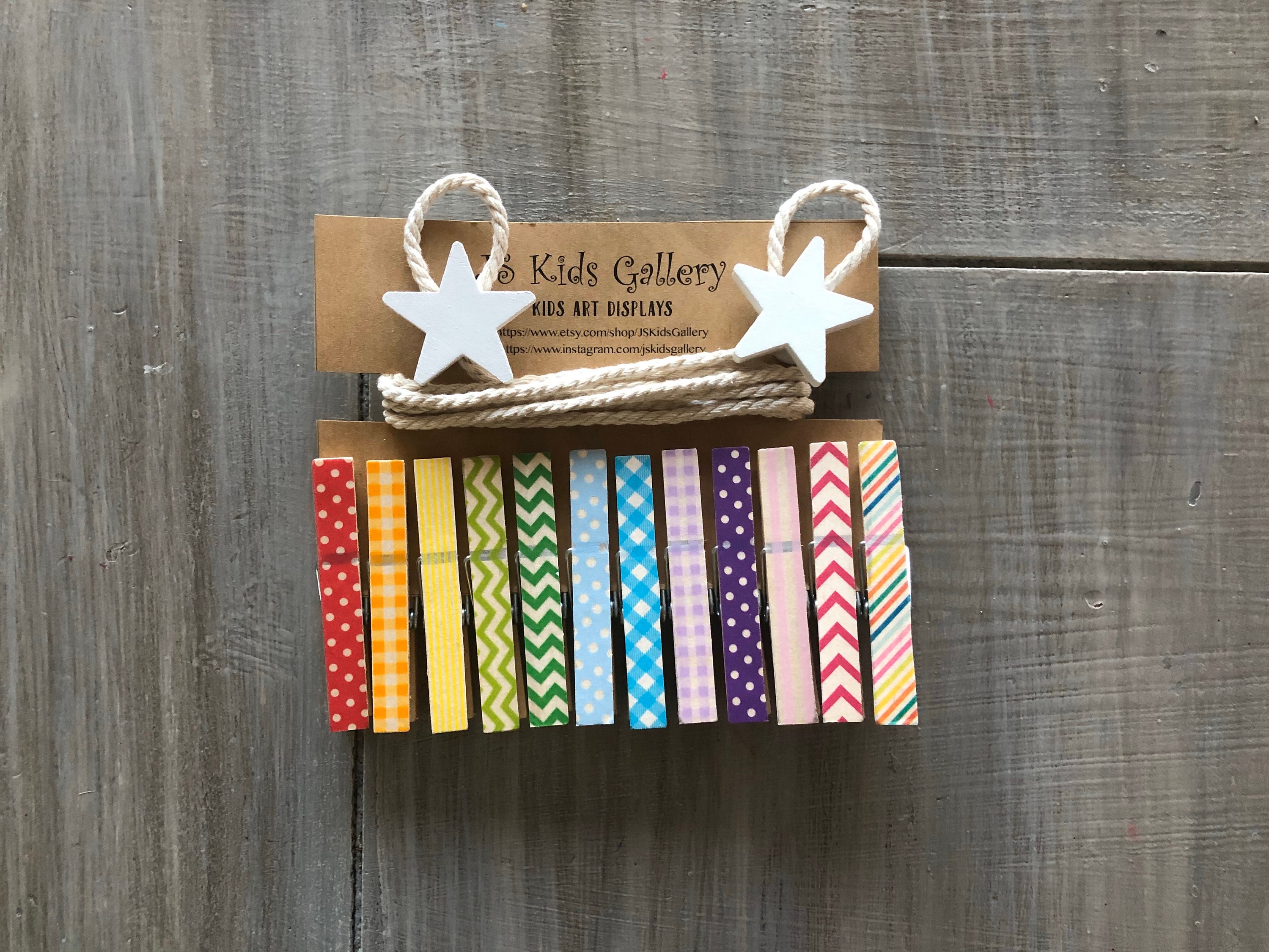 Star Clothesline Artwork Display Rainbow Art Work Display - Etsy