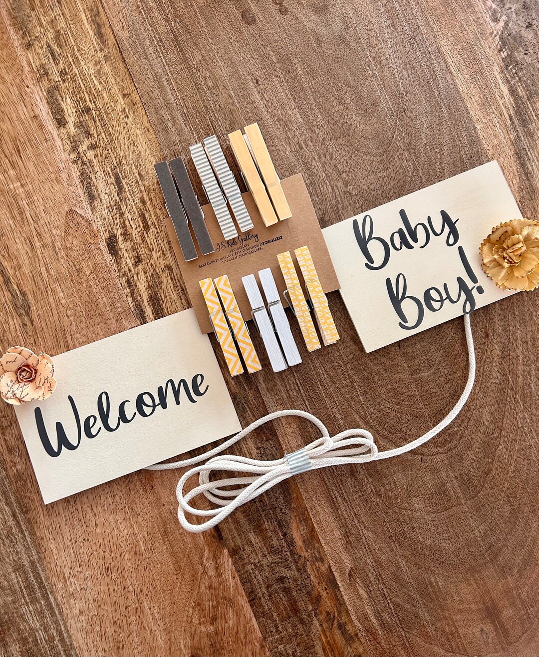 Baby Boy Shower Onesie Clothesline Display, Baby Boy Clothes Display ...