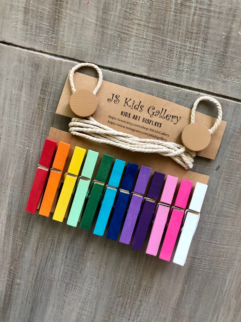 Rainbow Clothesline Artwork Display, Rainbow Art Work Display, Baby ...
