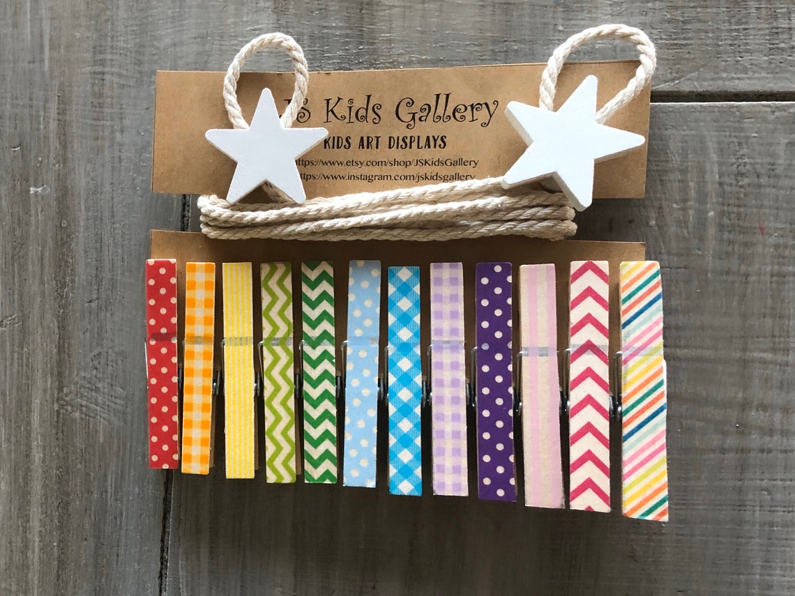 Star Clothesline Artwork Display Rainbow Art Work Display - Etsy
