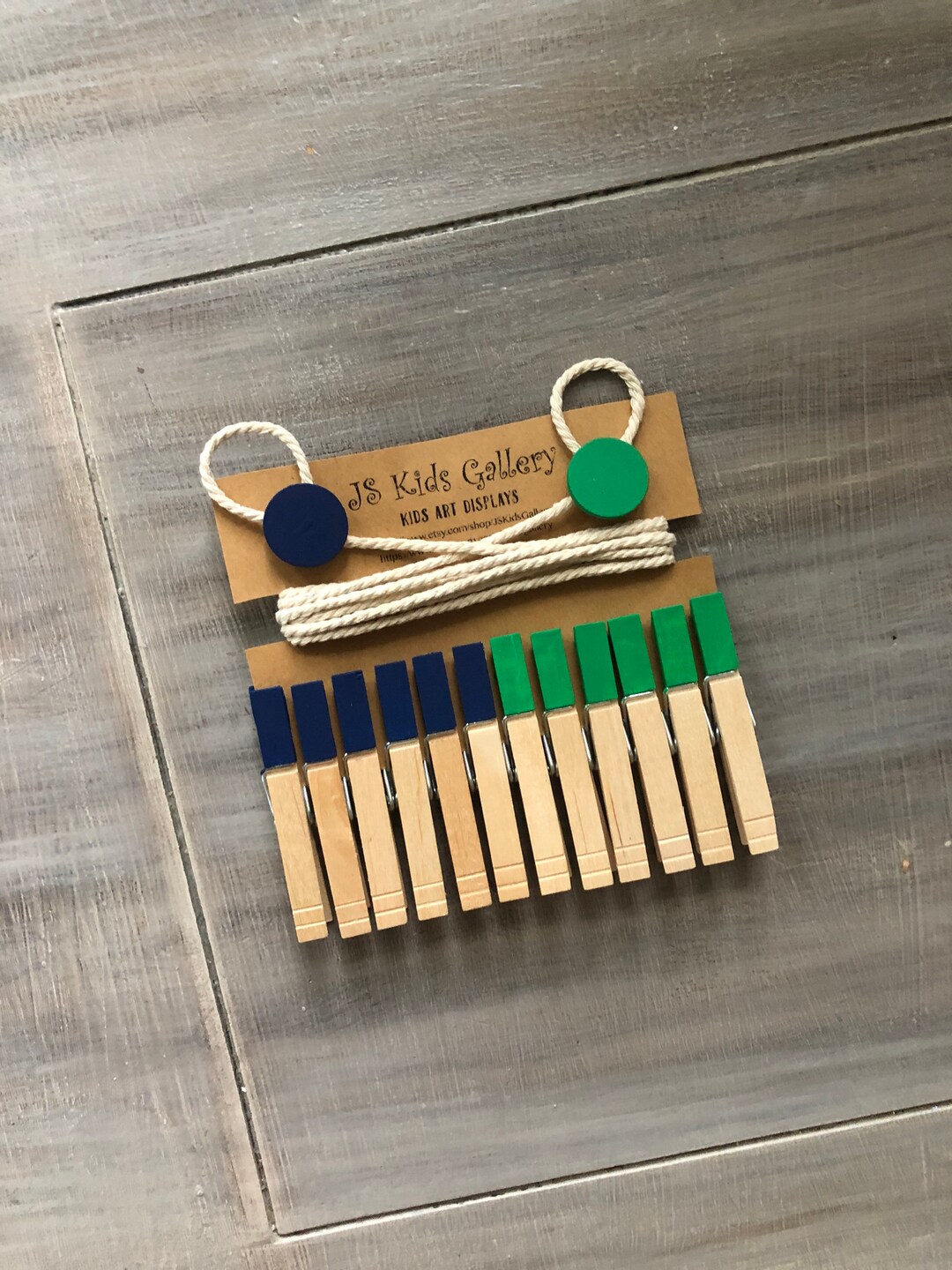 Blue and Green Clothesline Art Display, Art Work Display, Baby Boy ...