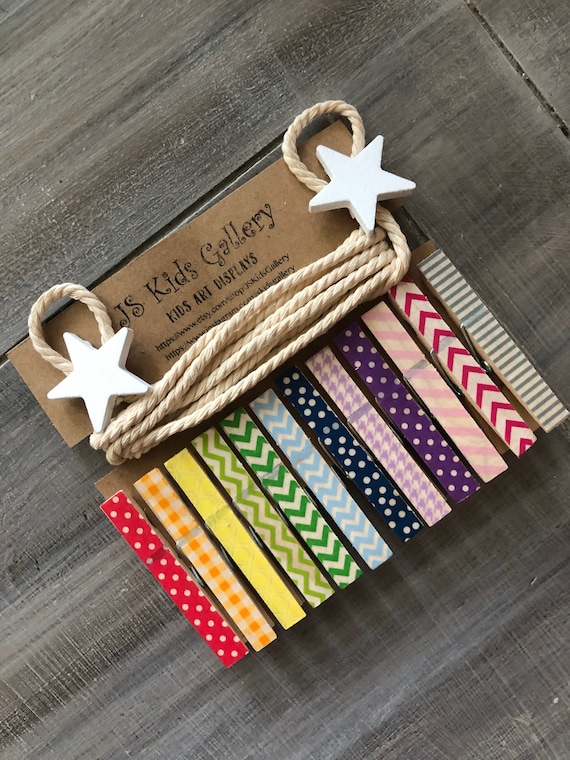 Star Clothesline Artwork Display Rainbow Art Work Display - Etsy