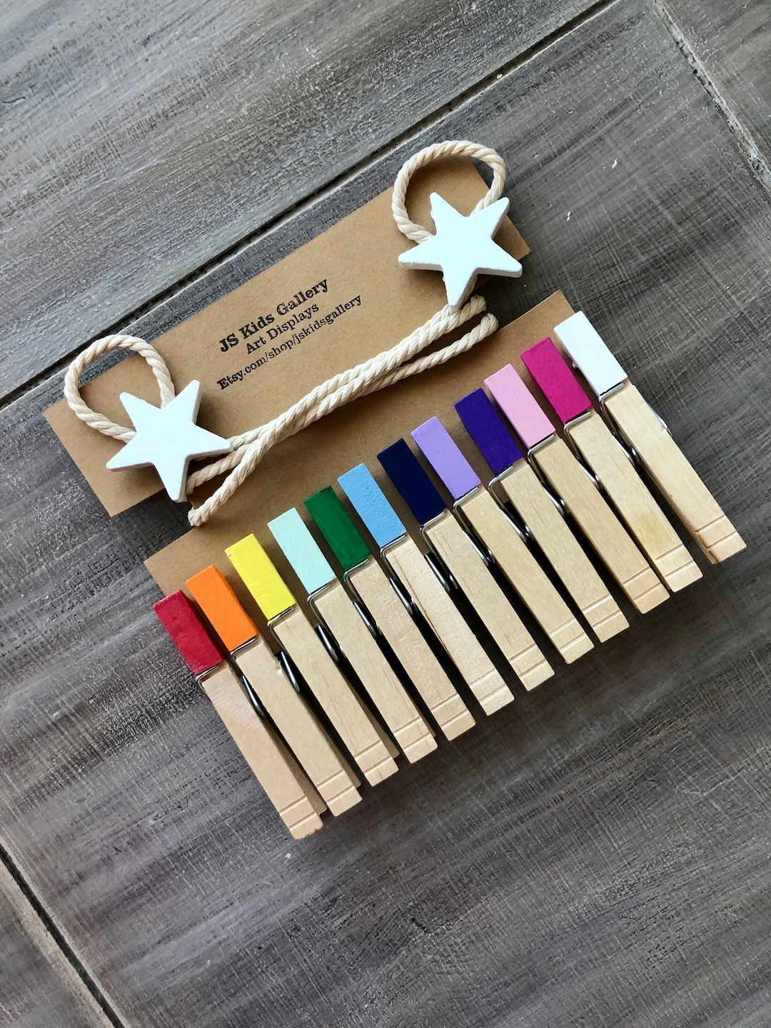 Star Clothesline Artwork Display, Rainbow Art Work Display, Baby Girl ...