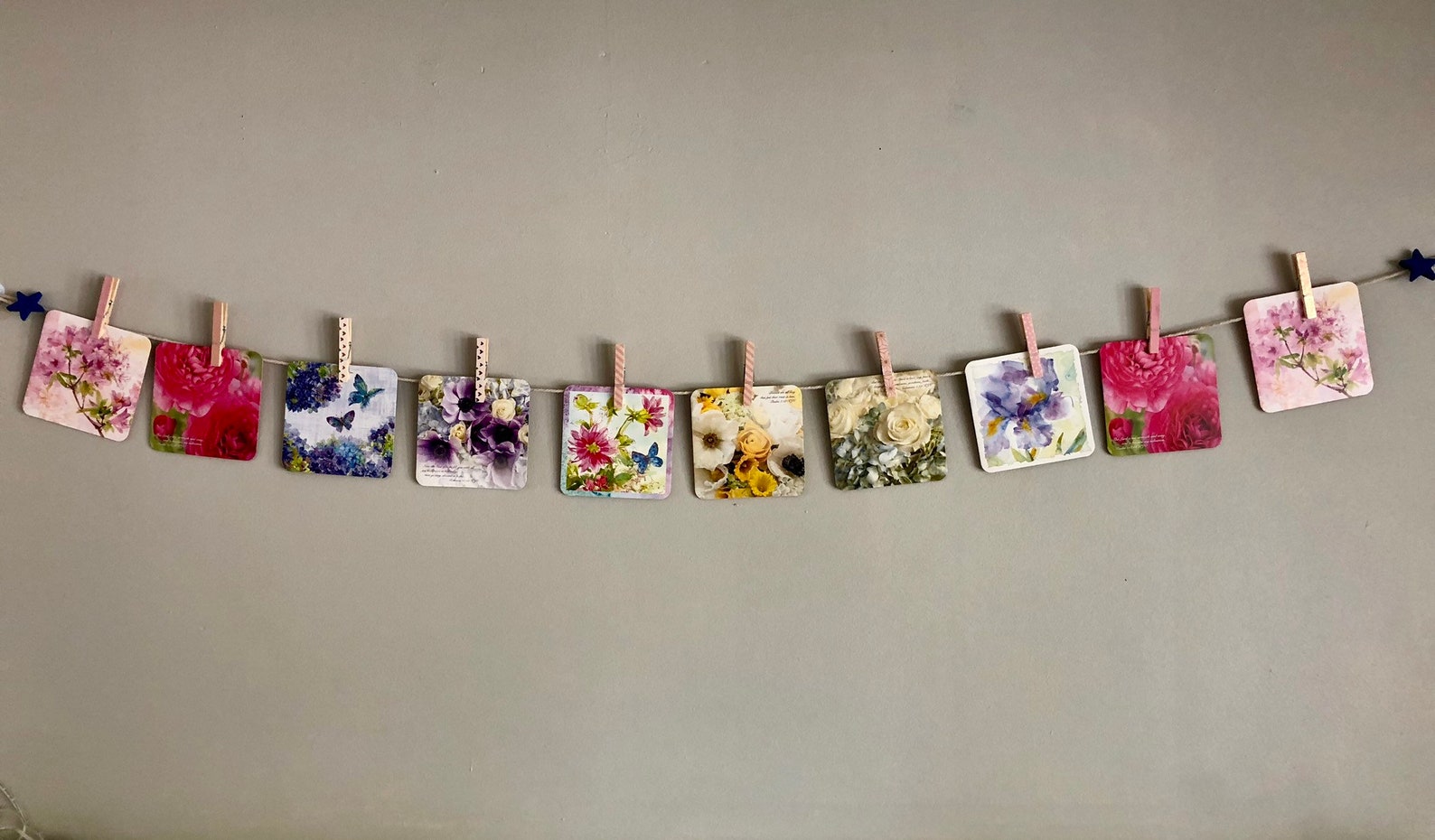 Rainbow Clothesline Photo Display Clothespin Display Photo | Etsy