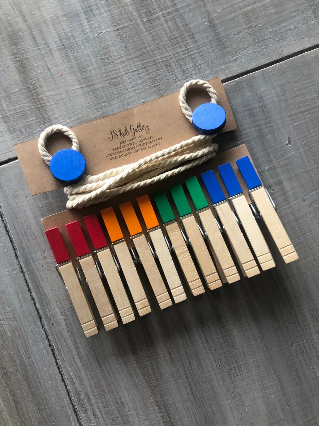 Bright Primary Colors Clothesline Artwork Display, Art Work Display ...