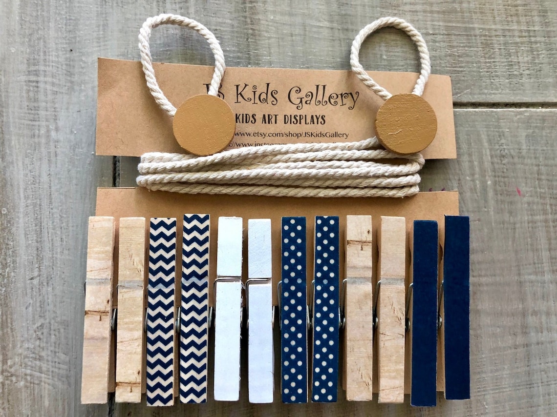 Clothesline photo displayArt work Display clothespin | Etsy