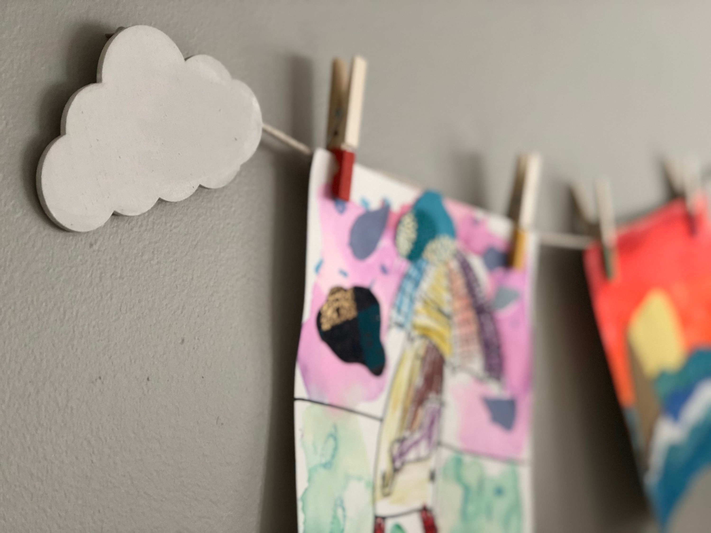 Personalized Cloud Kids Art Display Kids Art Display | Etsy