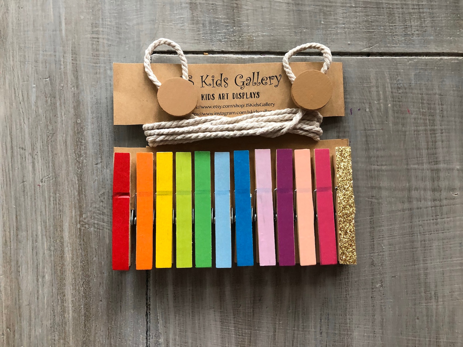 Rainbow Clothesline Photo Display Clothespin Display Photo | Etsy