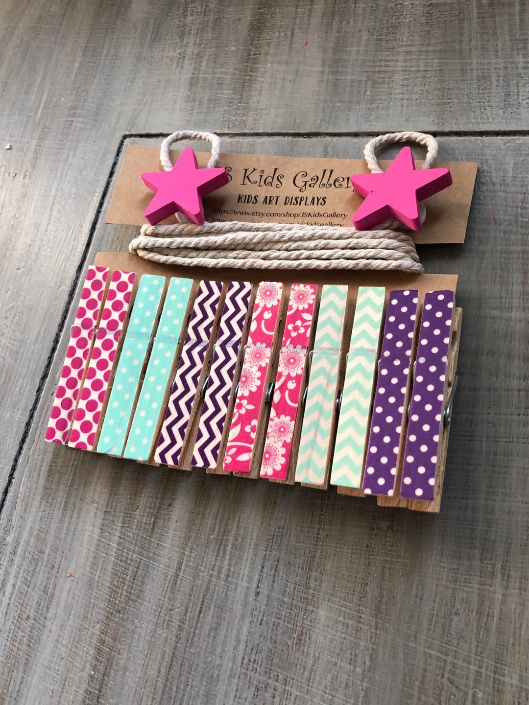 Star Clothesline Artwork Display, Rainbow Art Work Display, Baby Girl ...