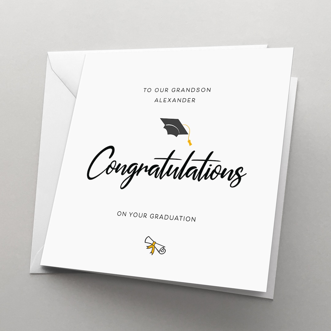 Personalised Grandson Graduation Card, Congratulations Grandson Card ...