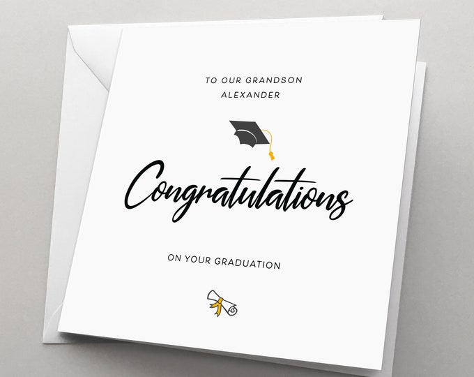 Personalised Grandson Graduation Card, Congratulations Grandson Card ...