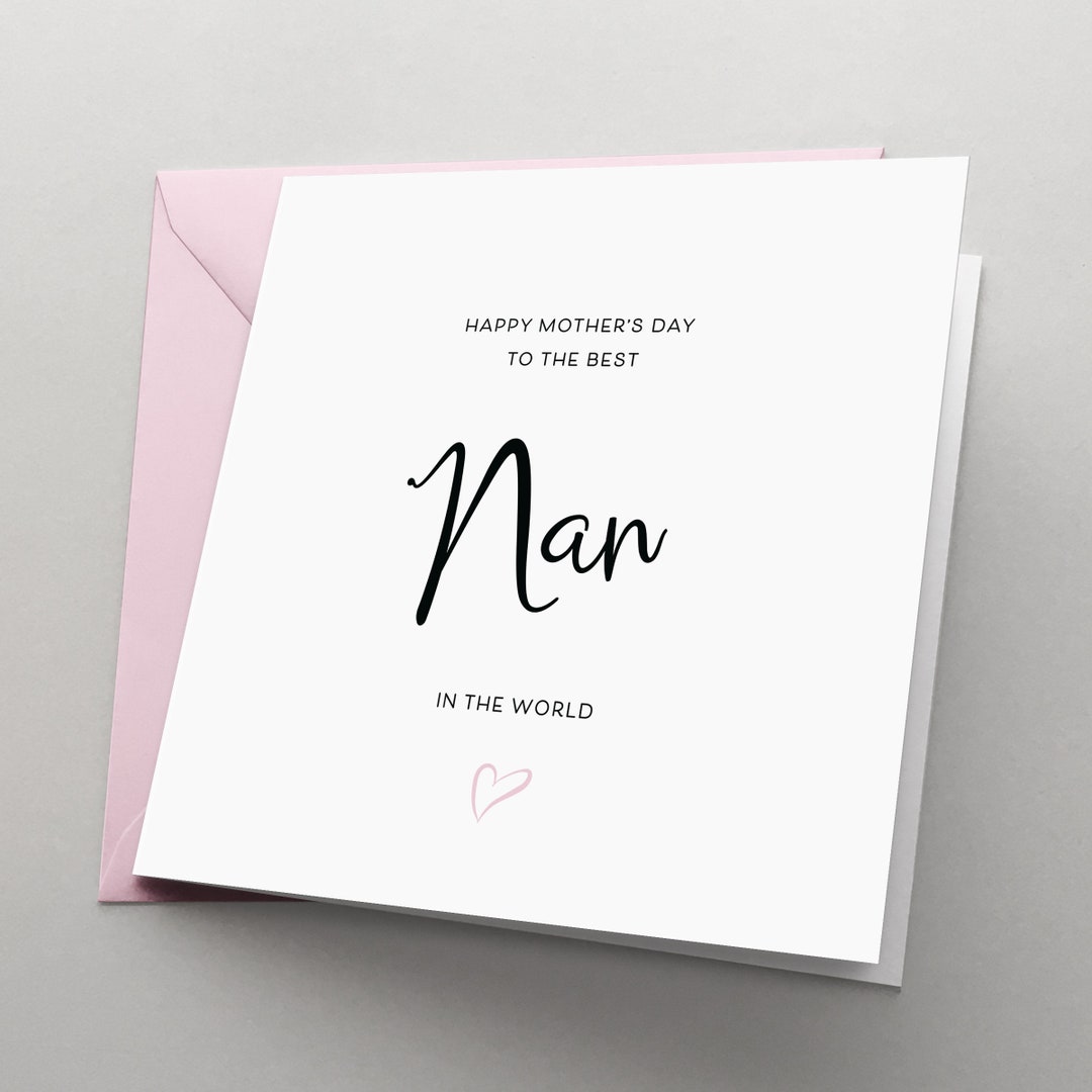 Mother's Day Nan Card Personalised, Nan Card, Happy Mothers Day to the ...
