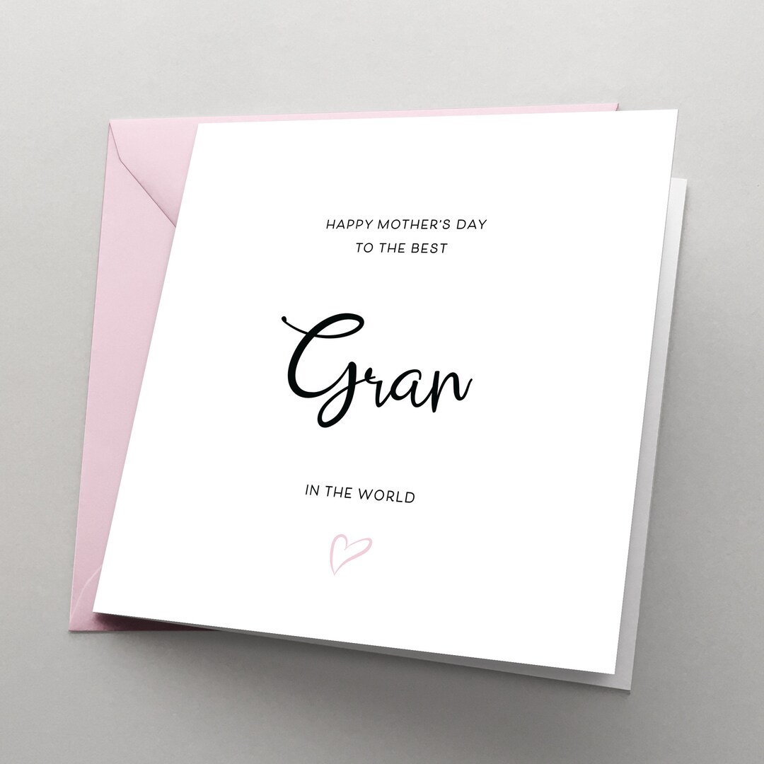 Gran Card for Mother's Day Card, Happy Mothers Day to the Best Gran in ...