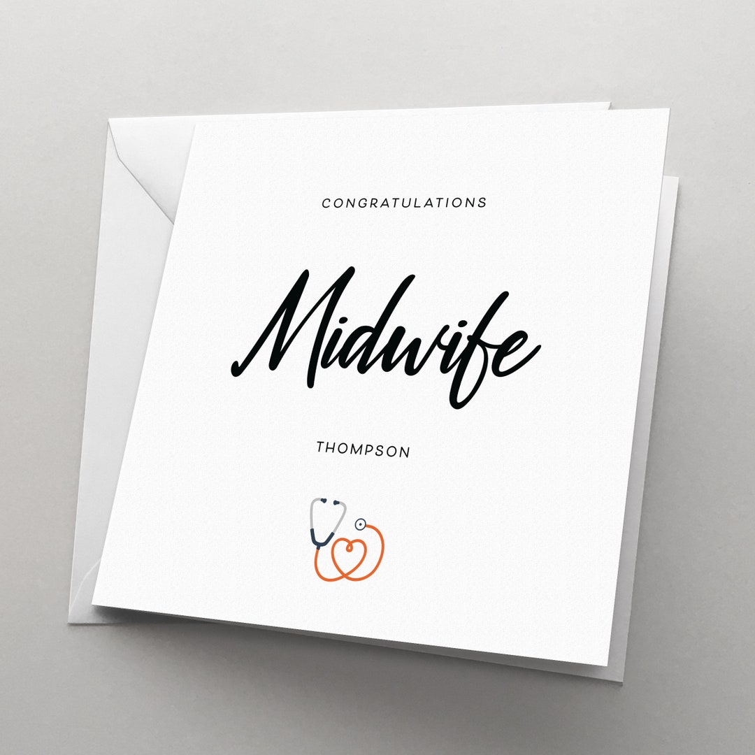 Personalised Congratulations Midwife Card, New Job Midwife Card ...