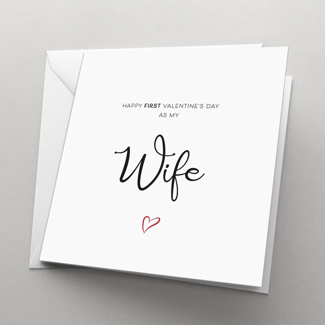 Wife First Valentine's Day Card for Wife, Her, Happy 1st Valentine's ...