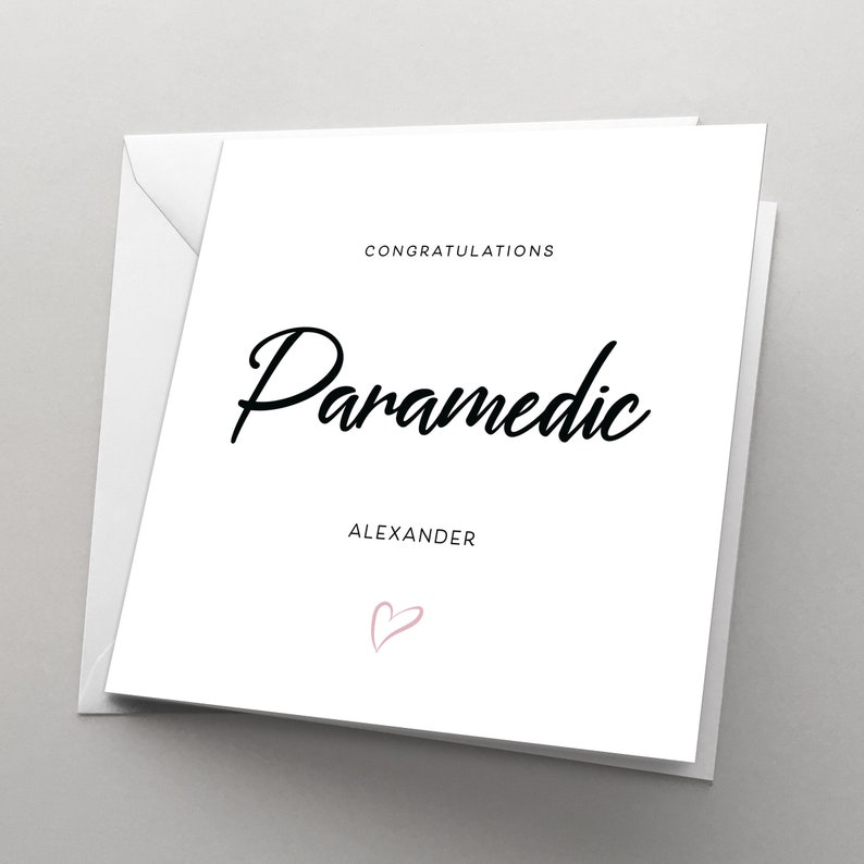 Personalised Congratulations Paramedic Card New Job Paramedic - Etsy