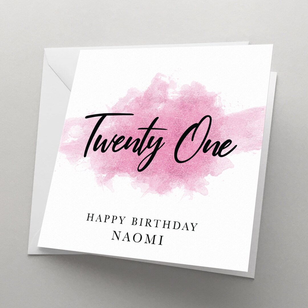 Happy 21st Birthday Card twenty First Card for Her Personalised ...