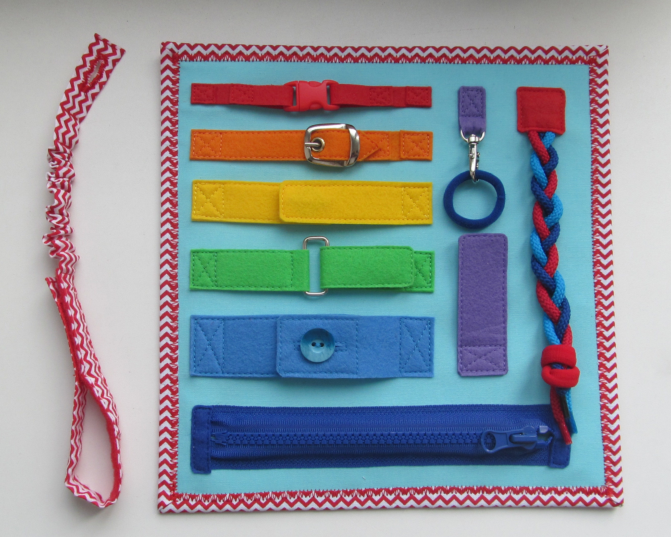 Fidget Activity Board Sensory Activity Fine Motor Skills Zipper and ...