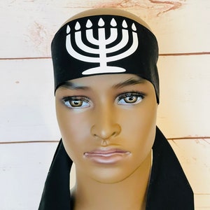 Hebrew Headwear Israelite Mitre Gold Menorah Hebrew Bandana Paleo ...