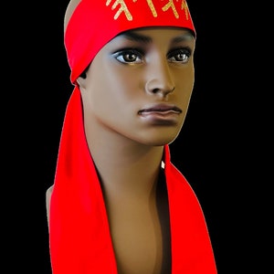 Handmade Mitre Head Wrap, Red Israelite Headwrap, Turban for Men ...