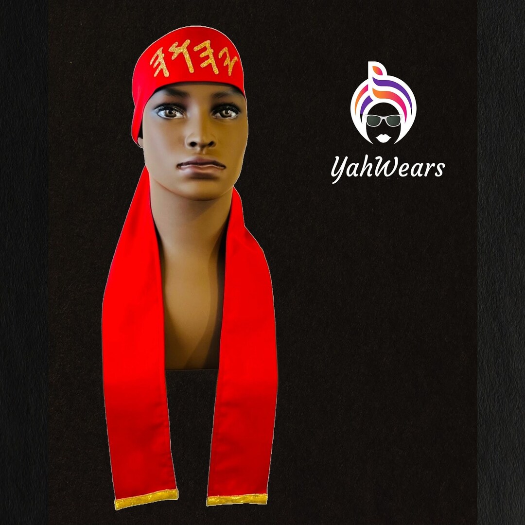 Handmade Mitre Head Wrap, Red Israelite Headwrap, Turban for Men ...