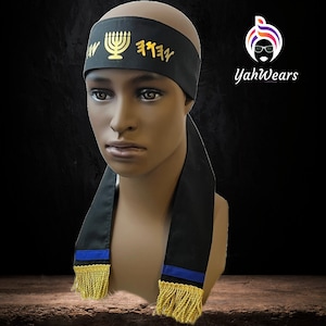 Handmade Hebrew Israelite Headband, Unisex Gift, Custom Black Turban ...