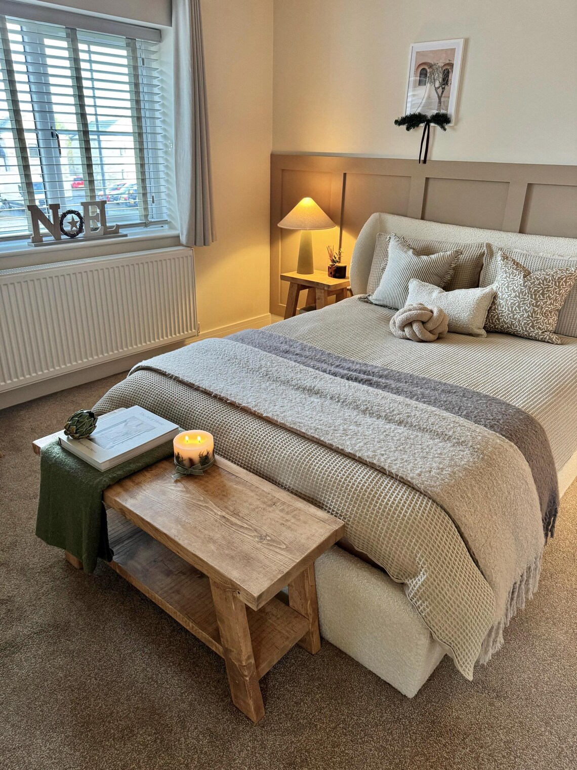 Rustic Bed End Table With Angled Legs and Lower Shelf - Etsy UK