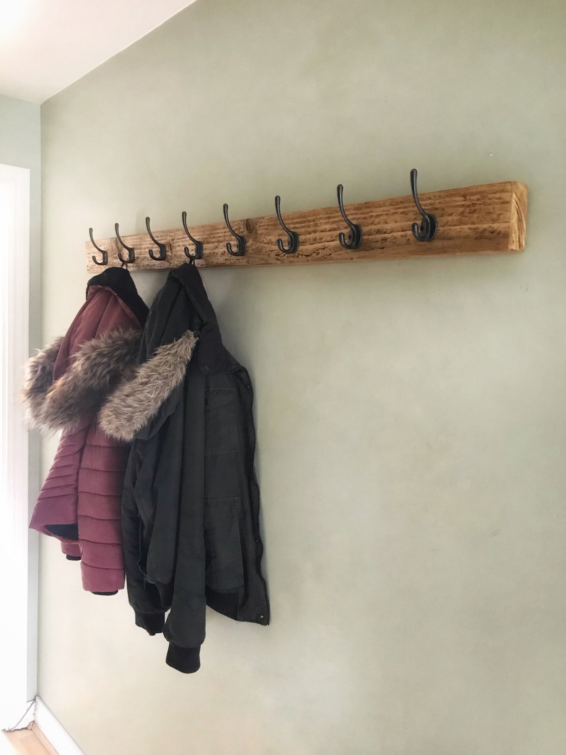 Wooden Coat Hanger Rustic Coat Rack Chunky Coat Hanging - Etsy UK