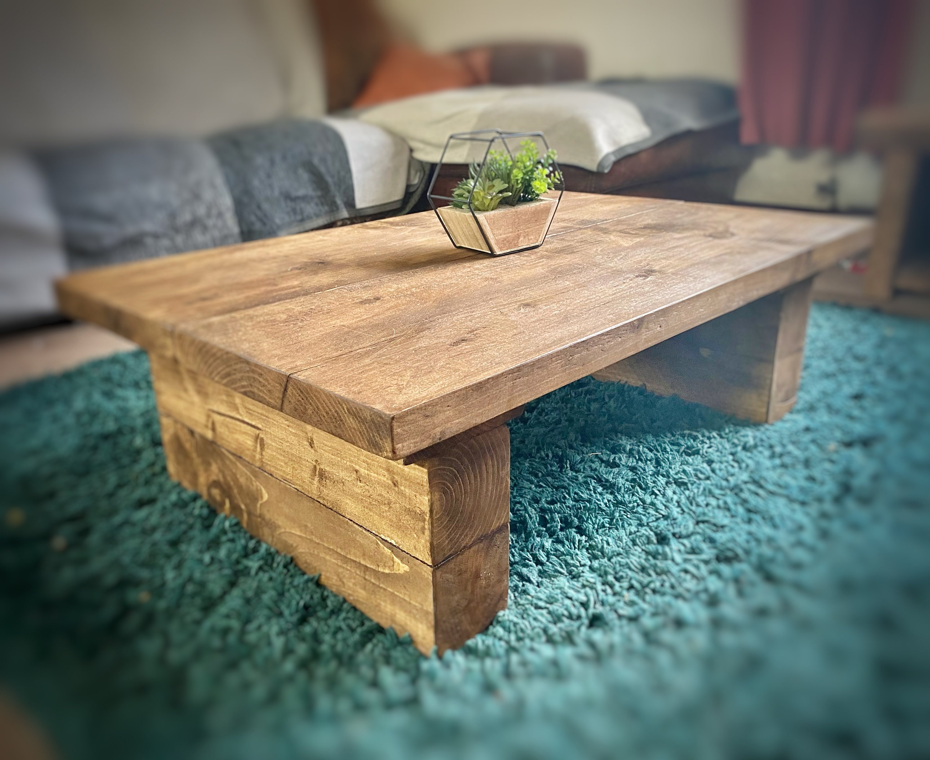 Rustic Solid Oak Beam Coffee Table, 55% OFF