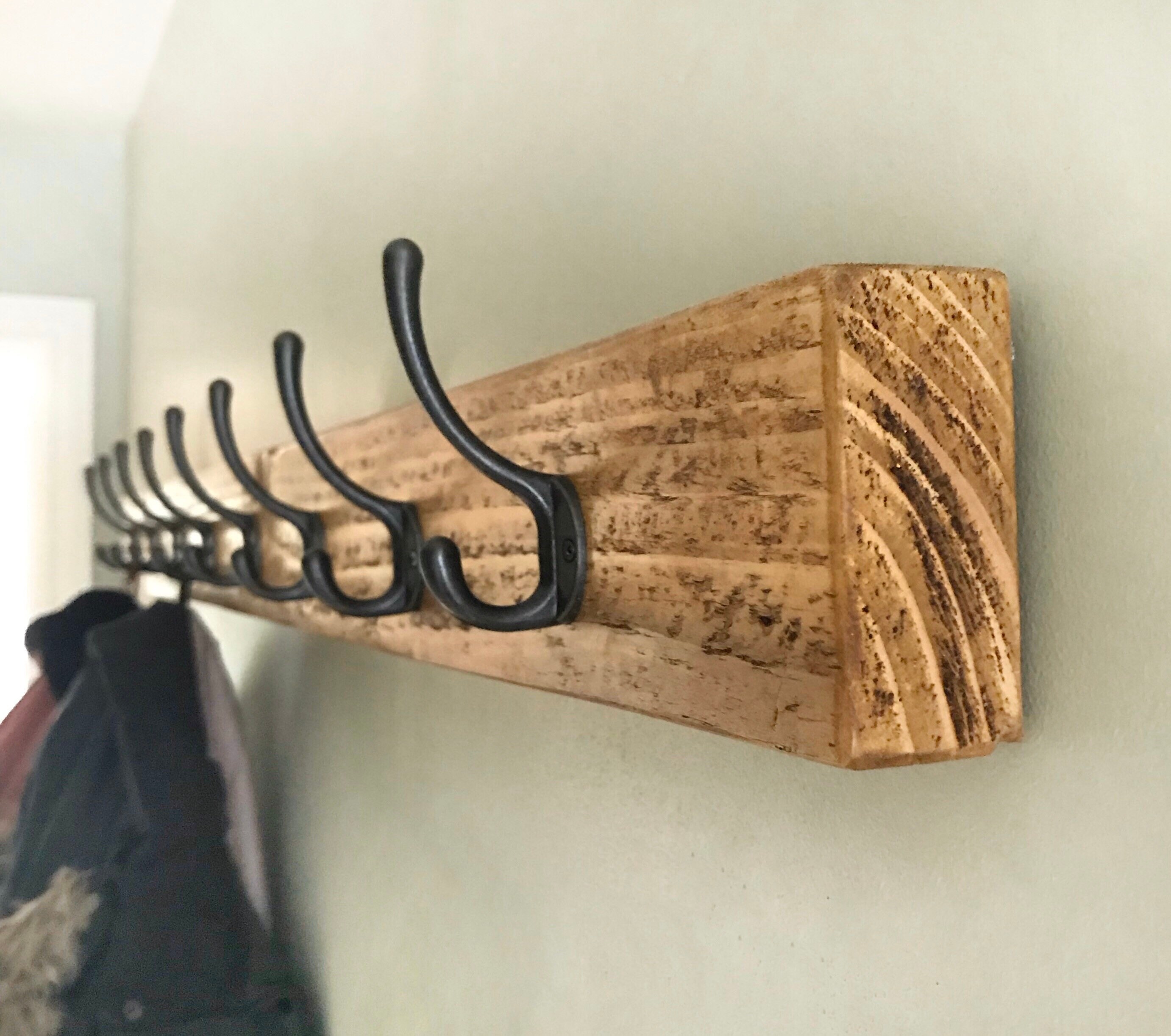 Wooden Coat Hanger Rustic Coat Rack Chunky Coat Hanging - Etsy UK
