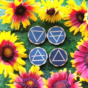 Element Runes | Earth Fire Air Water Runes | Wood Engraved Runes ...