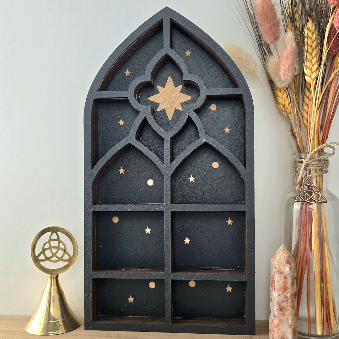 Wood Gothic Cathedral Shelf | Crystal Shelf | Oddities Display ...