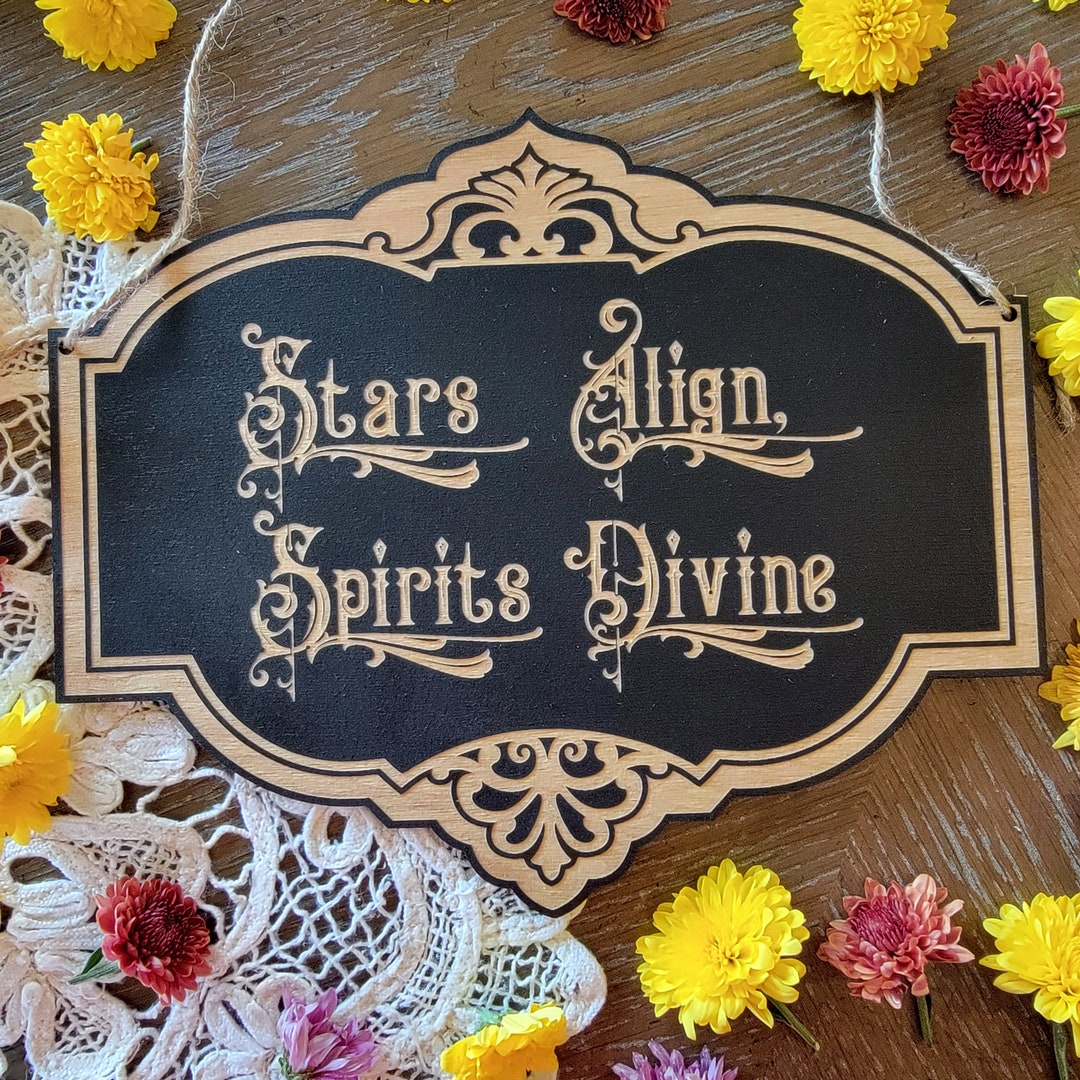 Stars Align Spirits Divine | Wood Engraved | Vintage Victorian Style ...