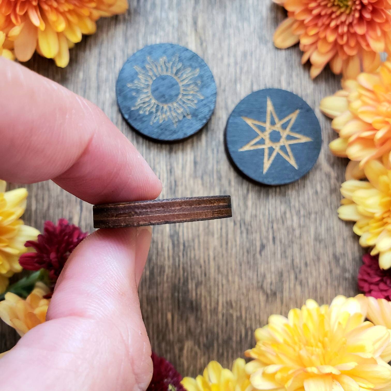 Dragon & Phoenix Rune Box 13 Witch Runes Black Painted Wood | Etsy