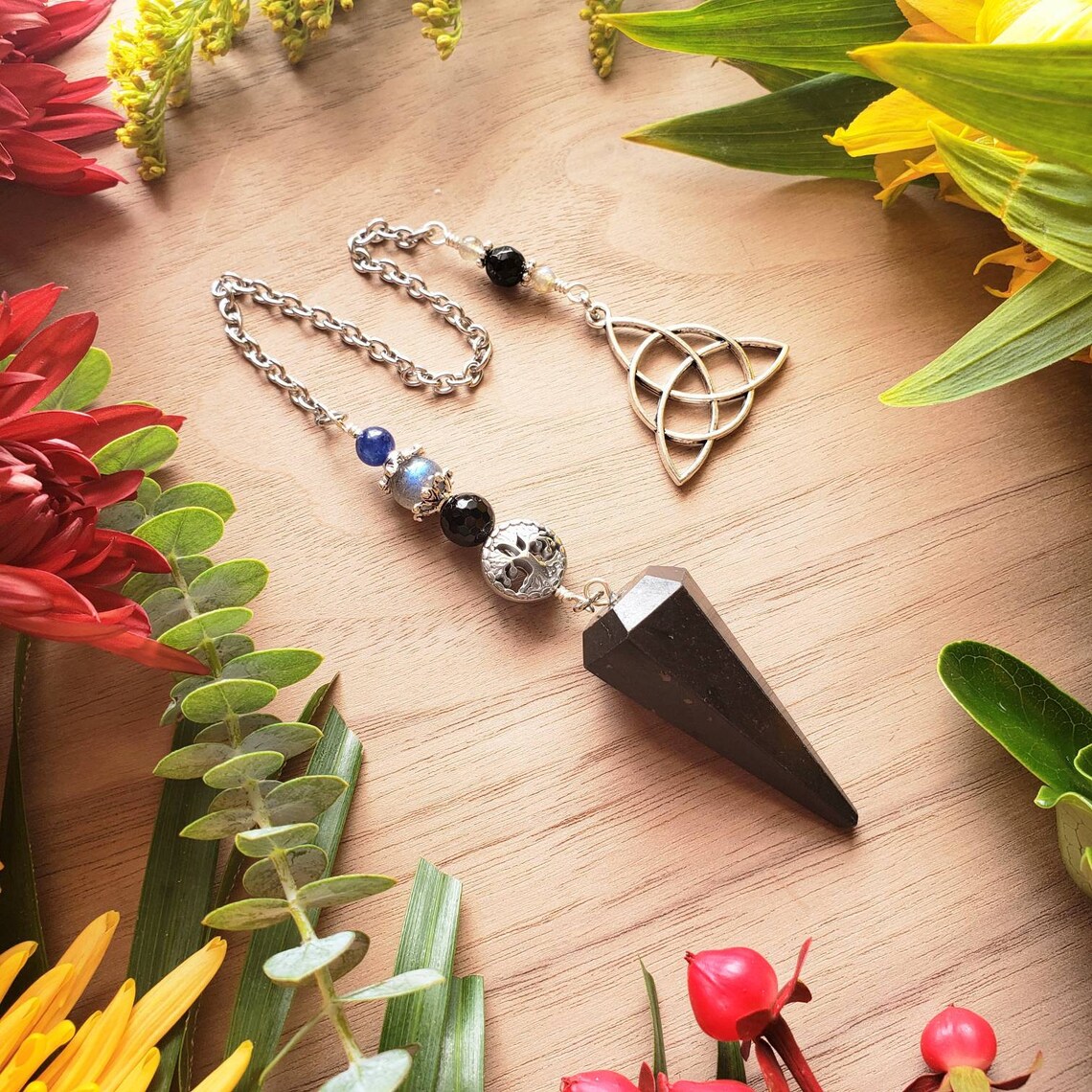 Black Tourmaline Pendulum | Obsidian |tree of Life Hematite | Blue ...