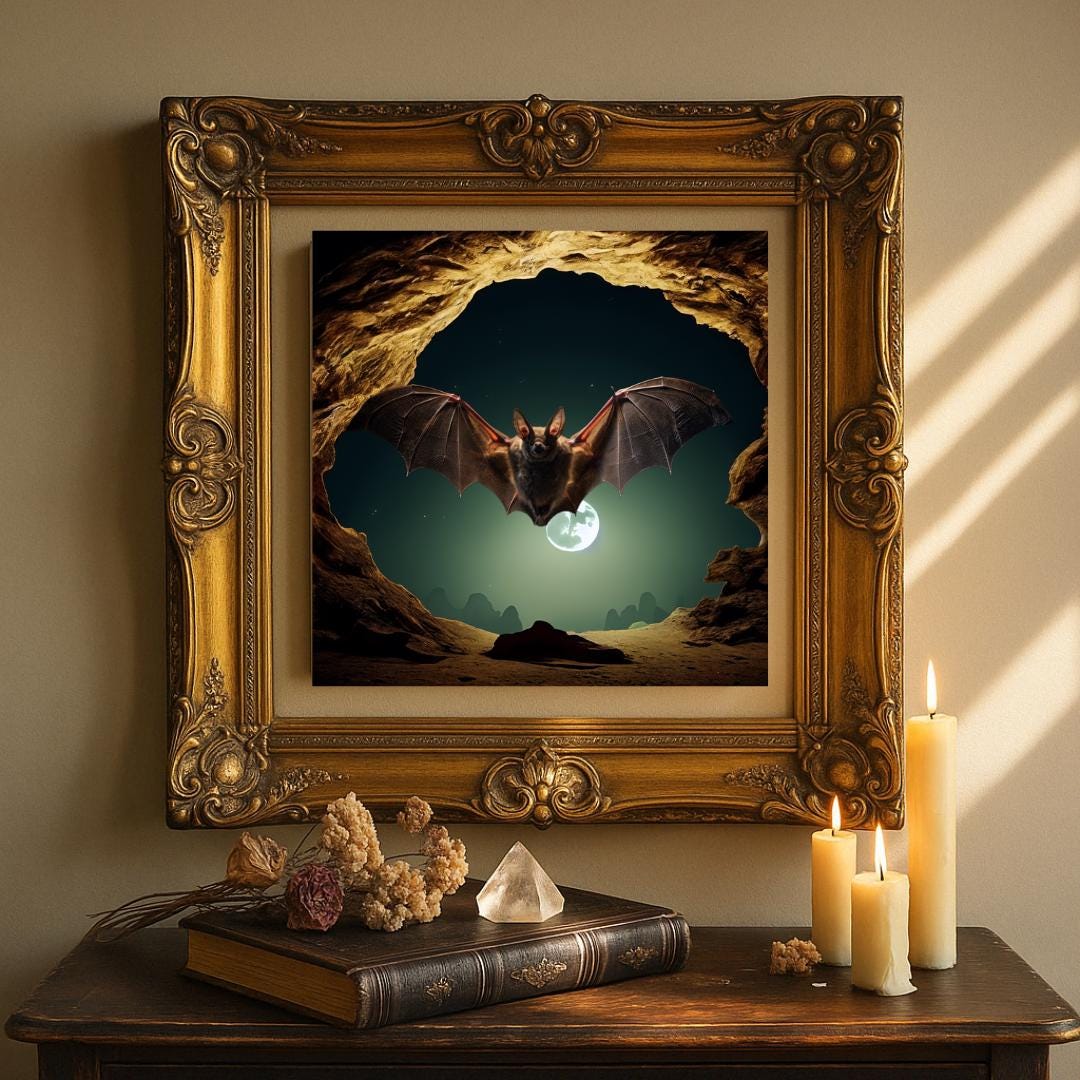 Bat Familiar Altar Image | Printable Art | Samhain Digital Paper ...