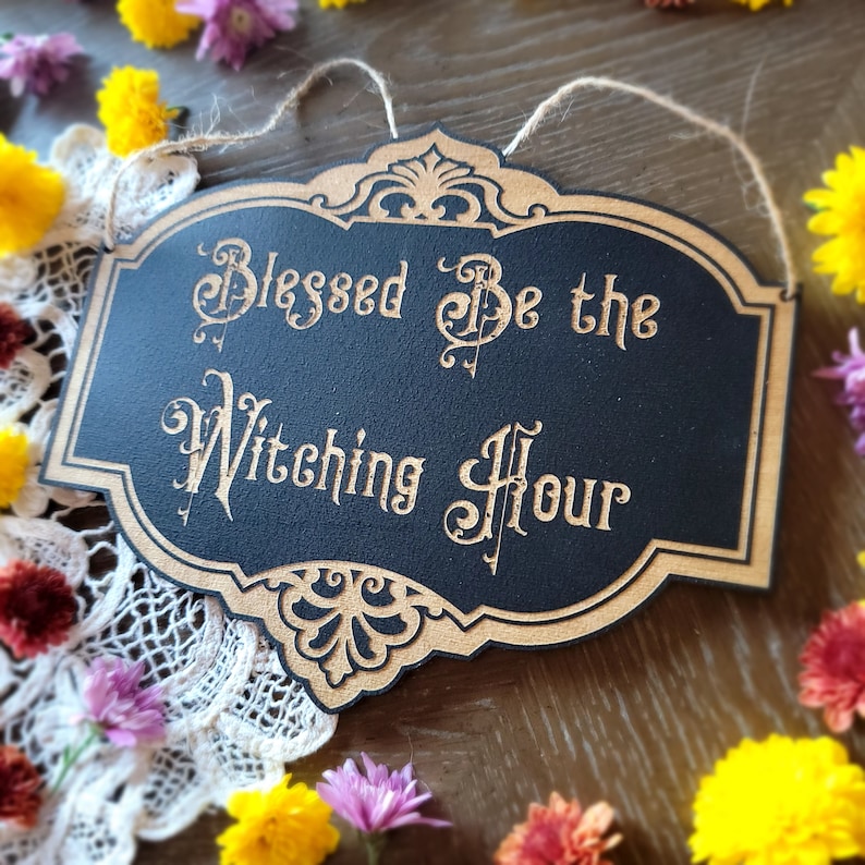 Blessed Be the Witching Hour | Wood Engraved | Vintage Victorian Style ...