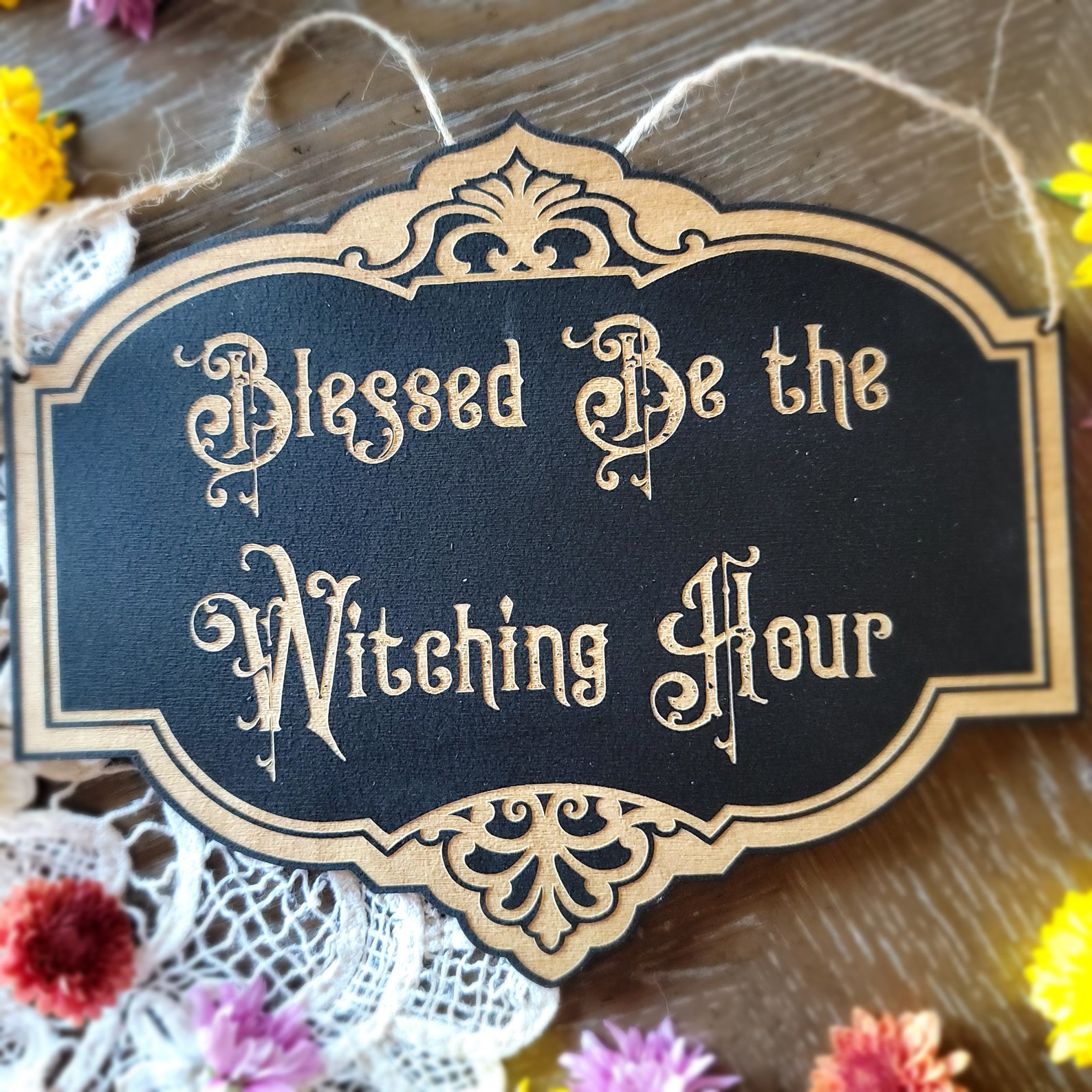 Blessed Be the Witching Hour | Wood Engraved | Vintage Victorian Style ...