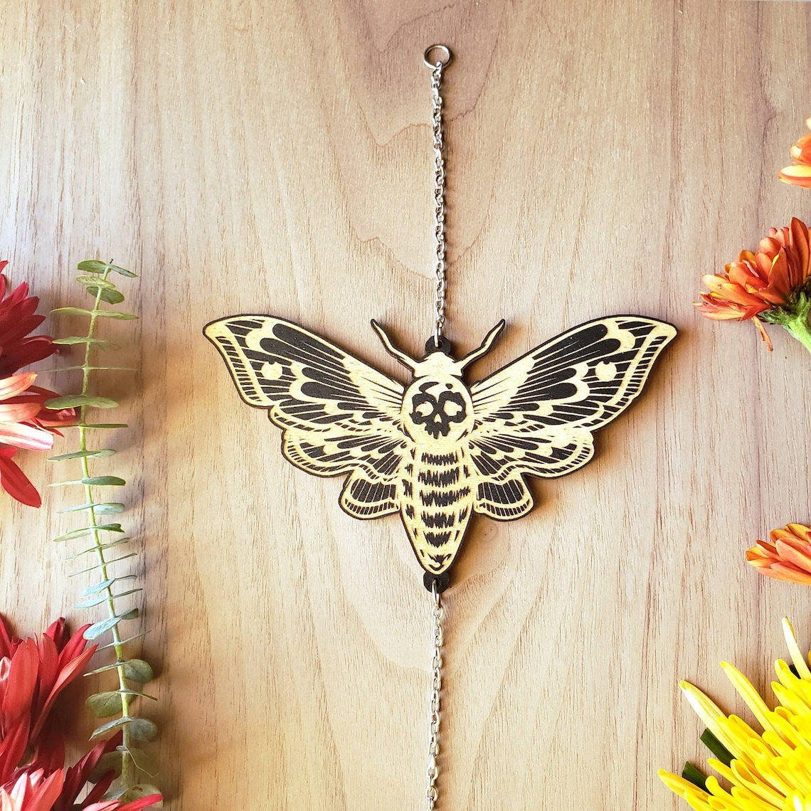 Insect Garland Wood Wall Hanging Decor Hawkmoth Luna Moth - Etsy