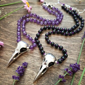 Raven Skull Knotted Choker Hand Knotted Silk Gothic Romance Raven ...
