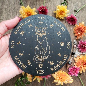 Black Cat Wood Pendulum Board | Laser Engraved | Divination | Scrying ...