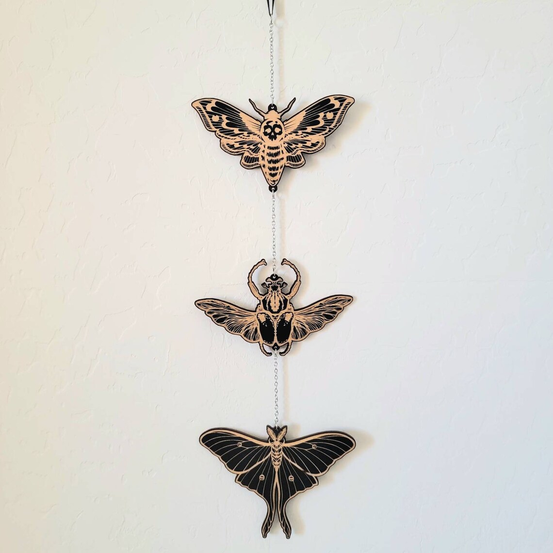 Insect Garland Wood Wall Hanging Decor Hawkmoth Luna Moth - Etsy