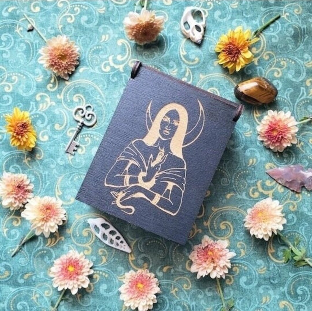 Hecate Witch Rune Wood Box| 13 Witch Runes | Hekate | Black Painted ...