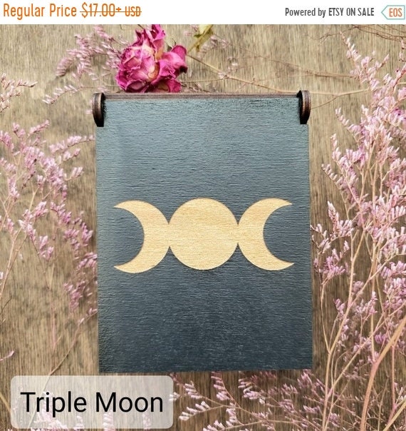 Triple Moon Rune Box 13 Witch Runes Black Painted Wood - Etsy